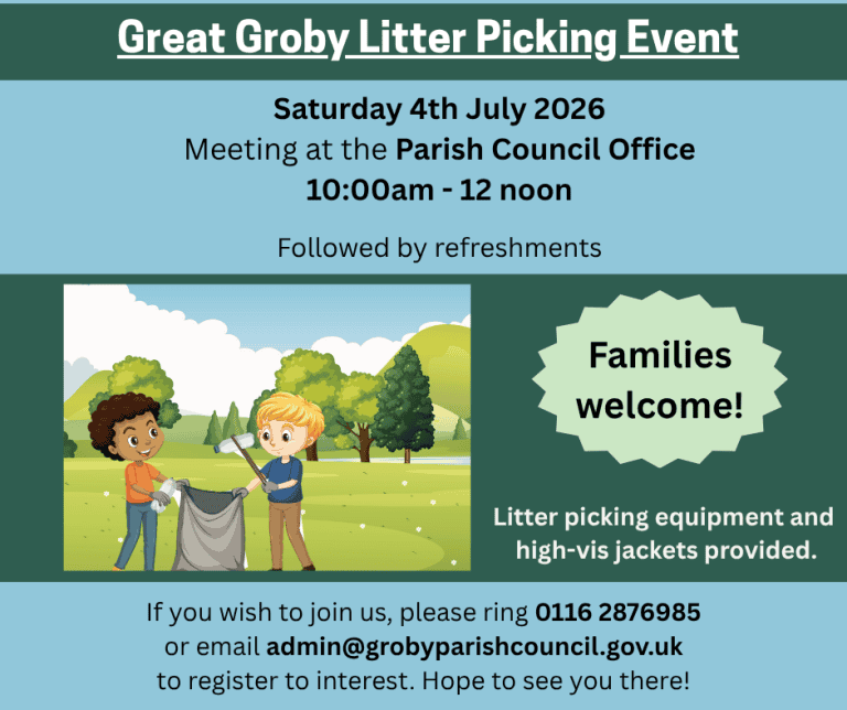 Groby Litter Pick Event 04.07.26 – Groby Parish Council